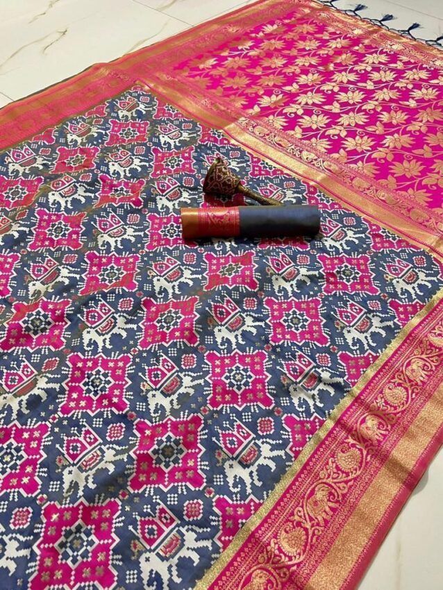 Patola silk Original minakari weaving saree - Ladies Cloths